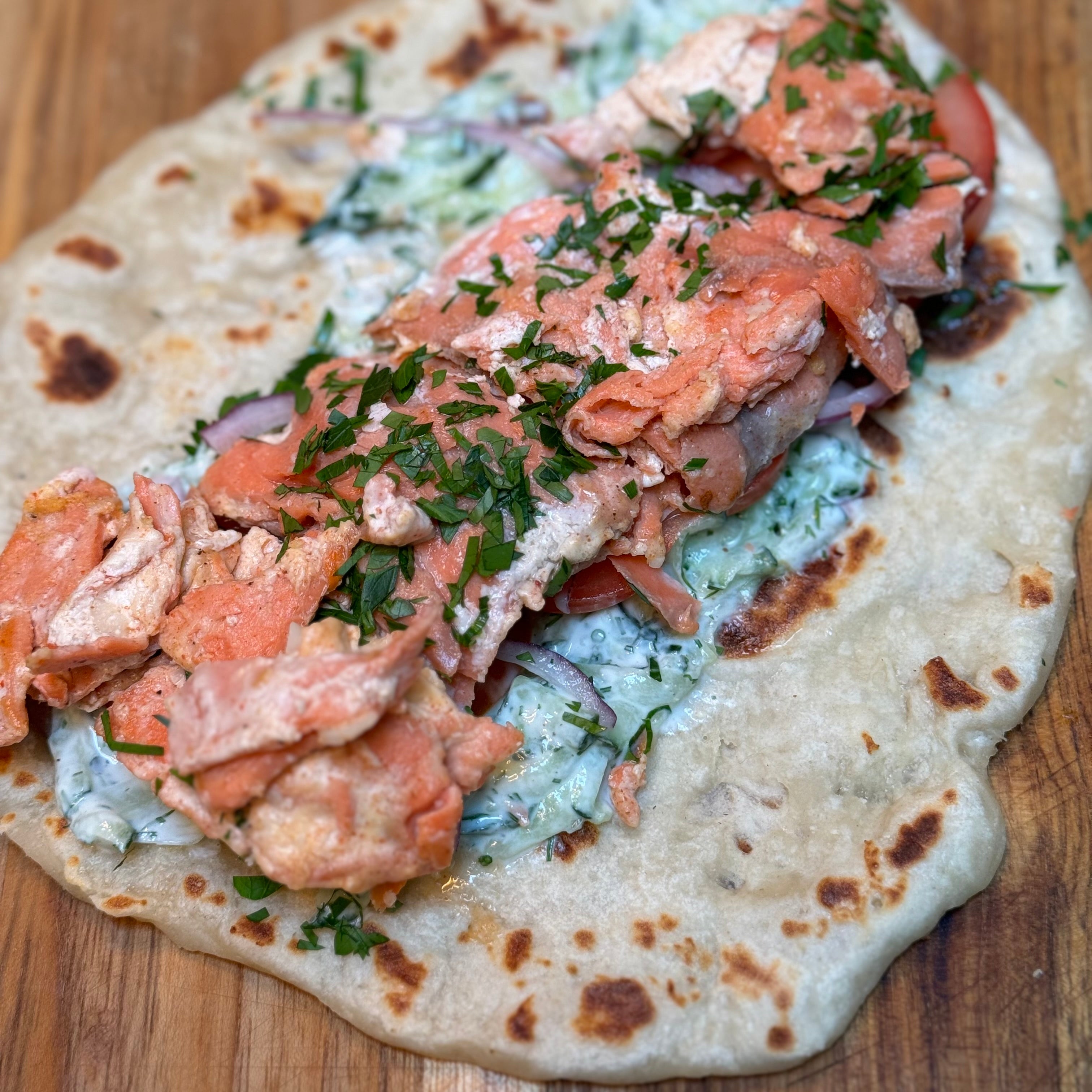 High protein gyros with salmon – The twisted chef
