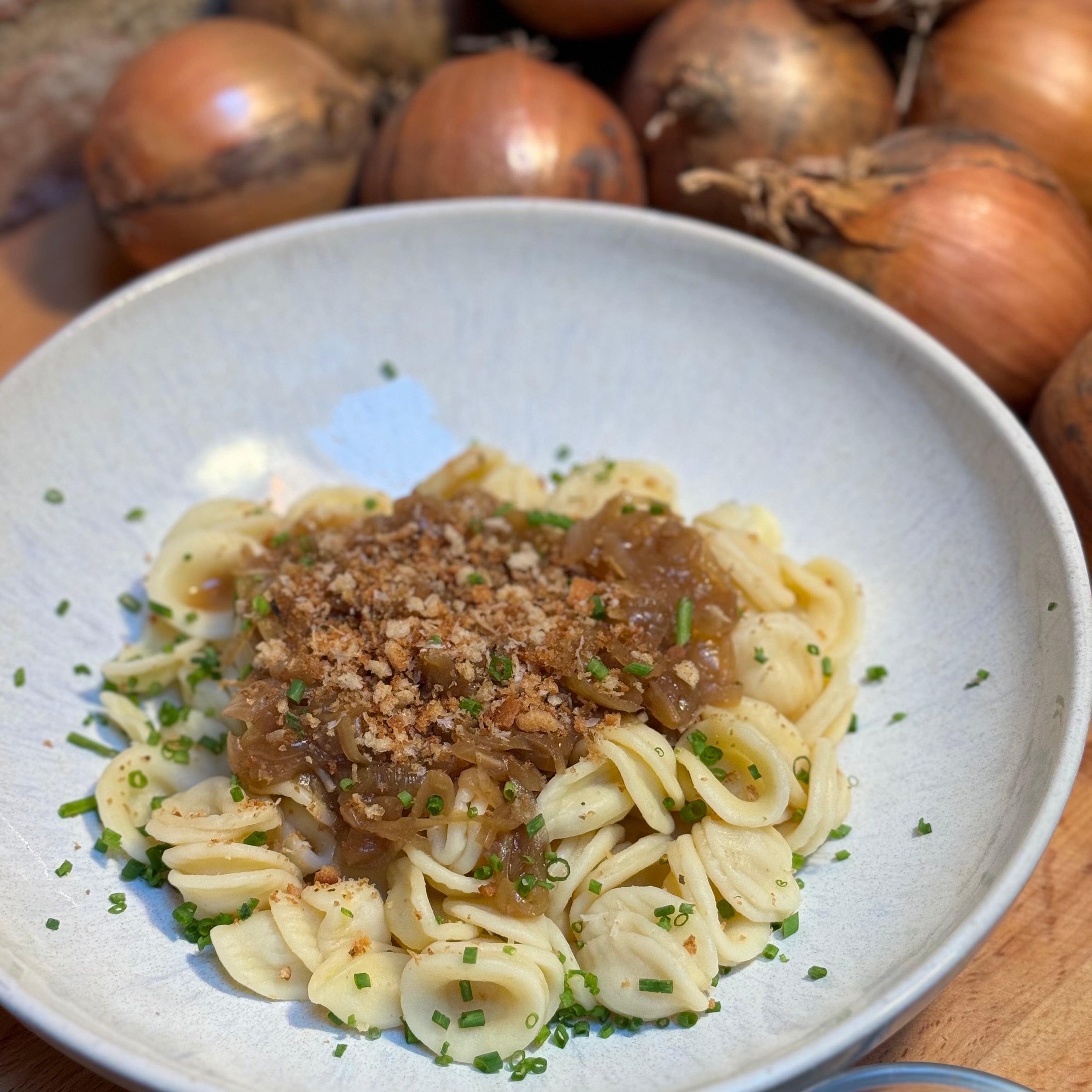 Onion pasta – The twisted chef